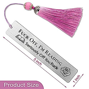 Hafhue I'm Reading Seriously Off Metal Bookmark Book Lover Gifts for Woman Man BFF Girlfriend Teens Students Friends Bookworm Readers Graduation Anniversary Gifts Back to School Gifts