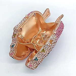 AYKDAS Purses & Totes, Evening Clutches & Crossbody Bags Clutch Cute Ice Cream Shape Evening Bag Rhinestone Wedding Holiday Party Wallet (Color : Pink White)