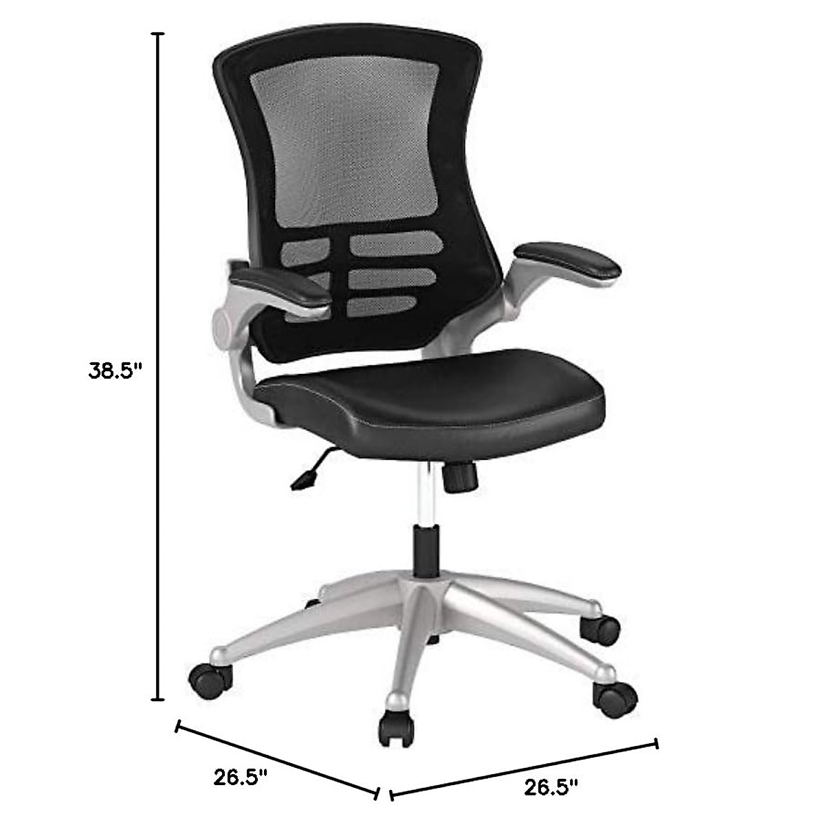Modway Attainment Mesh Back and Vinyl Seat Modern Office Chair in Black