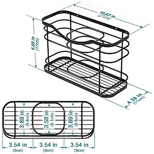 XILIMEN Hair Dryer Holder 3 in 1 Hair Tool Organizer Wall Mounted/Cabinet Door Bathroom Storage Under Sink Stainless Steel Countertop Hot Tools Basket for Blow Dryer, Curling Iron, Straightener