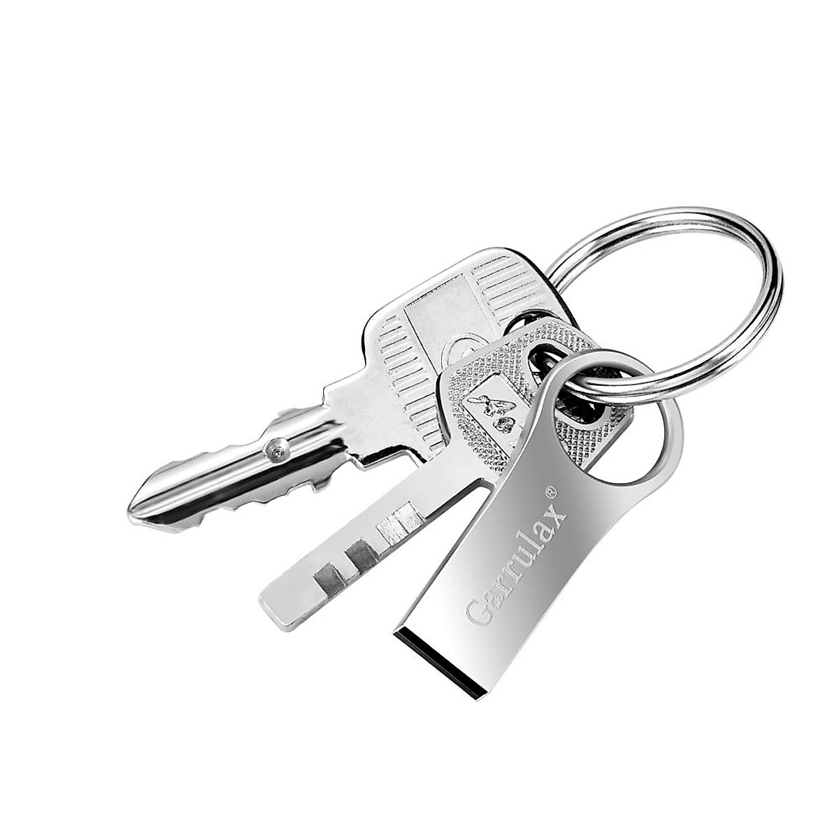 GARRULAX USB Flash Drive, 8GB / 16GB / 32GB / 64GB USB 2.0 Metal USB Memory Stick Date Storage Pendrive Thumb Drives (16GB, Silver)