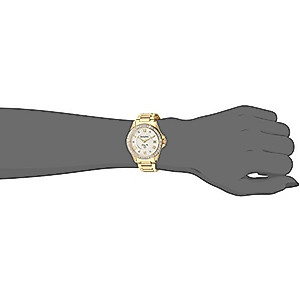 Bulova Ladies' Marine Star Diamond Gold Tone Stainless Steel 3-Hand Quartz Watch, White Mother-of-Pearl Dial and Sapphire Crystal Style: 98R235