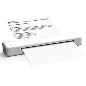 HPRT Wireless Bluetooth Portable Printer for Travel Supports 8.5" X 11" US Letter & A4 Paper, Compatible with Android and iOS Phone No-Ink Technology Suitable for Mobile Office.(MT800Q)