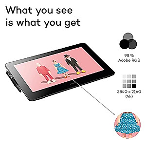 Wacom Cintiq Pro 16 – Professional Drawing Tablet with Screen, Stylus Pen Battery-Free & Pressure-Sensitive, Compatible with Windows & Mac, 4K Resolution, Perfect Tablet for Drawing & Graphics Design