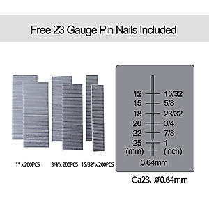 Sutekus 23 Gauge Pin Nailer 15/32" To 1" Pneumatic Air Pin Nailer Gun For Woodworking Applications