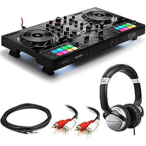 Hercules DJ Control Inpulse 500 DJ Software Controller + Professional DJ Headphones + Stereo Audio Cable + Hosa Interconnect Cable