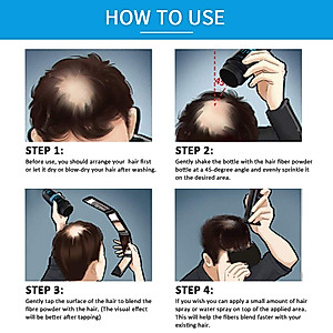 Hair Fibers for Thinning Hair With Spray,Undetectable Natural Formula,Thicker Fuller Hair in 15 Seconds,Instantly Conceal & Thicken Thinning or Balding Hair Areas,For Men&Women，Black