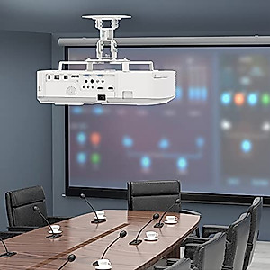 WALI Projector Ceiling Mount, Universal Low Profile Projector Mount with Retractable Arms and Multiple Adjustment Function (PM-002-W), White