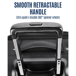 LIGHT FLIGHT 24 Inch Suitcase with Separate Compartment, Water-resistant Large Suitcase with Spinner Wheels, TSA Lock, Business Classic Travel Suitcase, Black