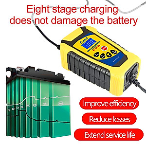 KATBO car Battery Charger, 6V 12V 24V trickle Charger 6-Amp, Battery maintainer, Smart Battery Charger for car Lead-Acid Batteries, AGM, Gel, SLA, STD