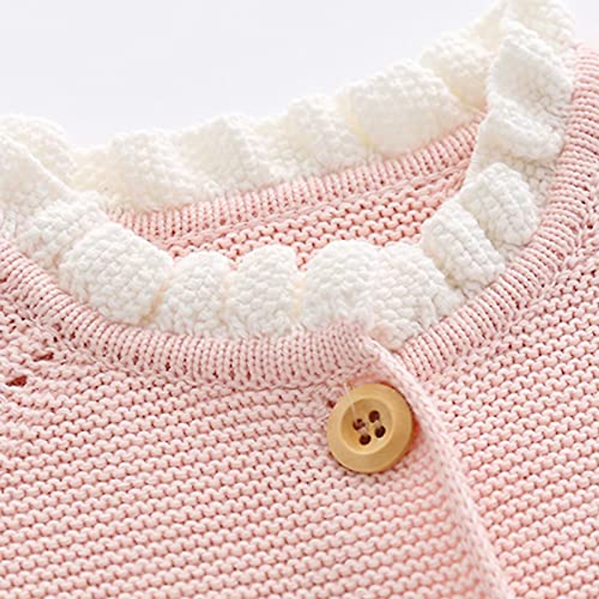 Lamgool Toddler Girls Cardigan Sweater Cable Knit Cotton Outwear Coat for Fall Winter 2-3T A-Pink