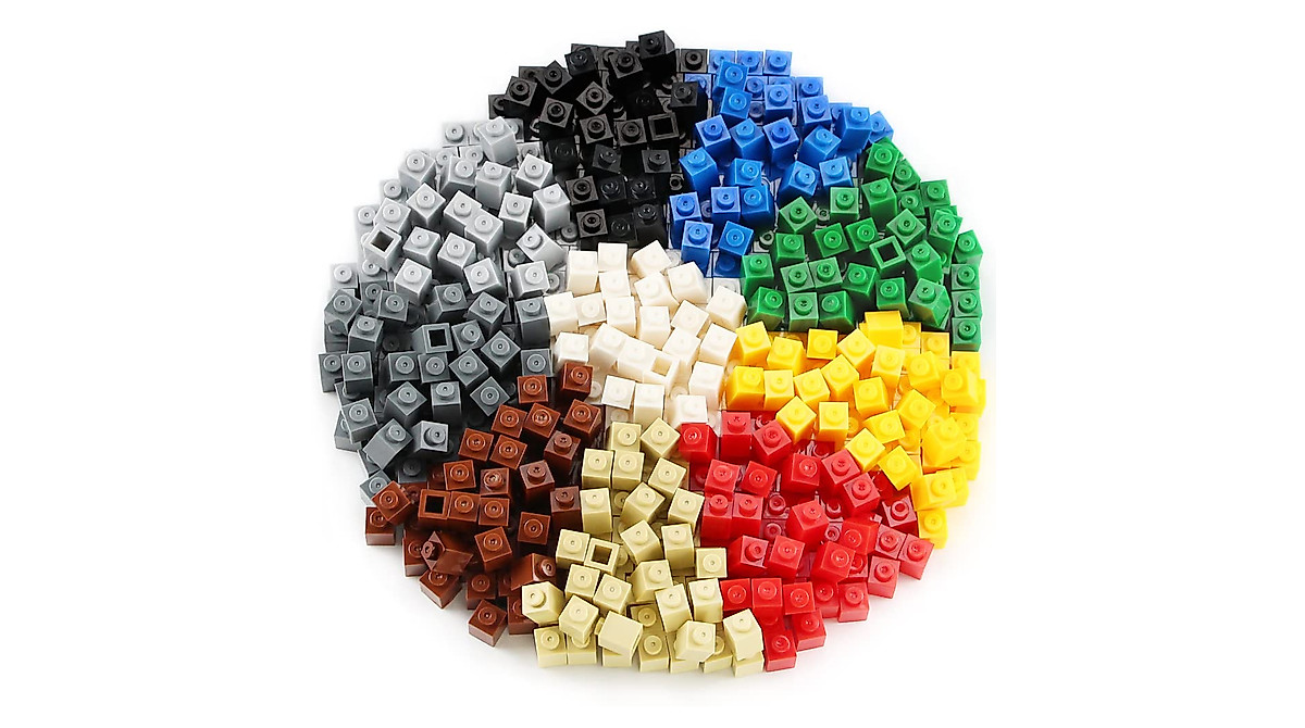 Feleph 1x1 Bricks Set - 600 Multicolored Building Blocks