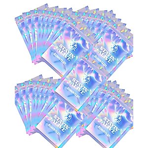 SILFGRLF Stayin' Alive Bachelorette Party Hangover Kits Bags, 50 Pcs Holographic Bags (5"x7") Bachelorette Party Supplies Last Disco Party Favors Printed