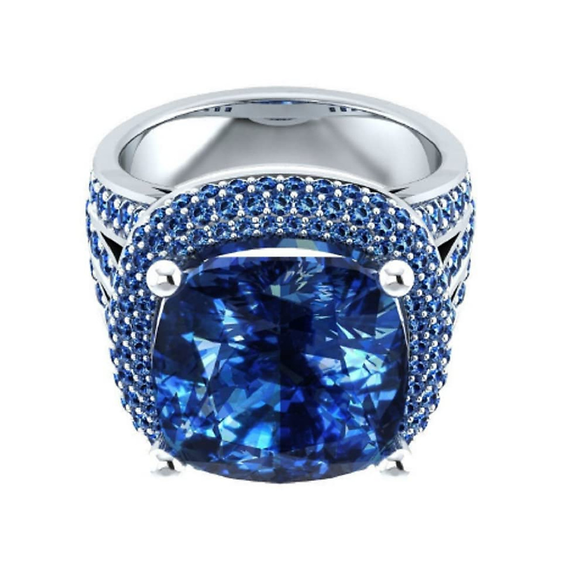 Awmnjtmgpw 925 Sterling Silver Cut Aquamarine cristobalite Zircon Zhenrong Inlaid Carat Blue Topaz Engagement Ring Size 6-10 (Size 8)