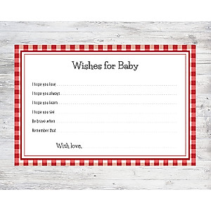 Oh My Baby Shower BBQ Baby-Q Wishes for Baby Cards - 24 count, white, red
