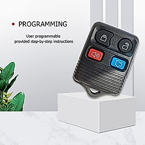 BestKeys Replacement For 1998 - 2009 Ford TAURUS 4 Button Remote Keyless Entry Key Fob w/FREE DIY Programming Guide