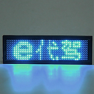LED Digital Nametag, Rechargeable Programmable Name Badge Card ID with Magnet/Pin for Restaurant Party Bar(Blue)