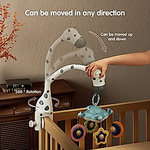 TUMAMA Baby Crib Mobile,3 in 1 Crib Toys with Remote Control,Projection Night Light, Music and White Noise, Mute Spin Motor Nursery Sensory Toys for Infant 0 3 6 9 Month Newborn Xmas Gift