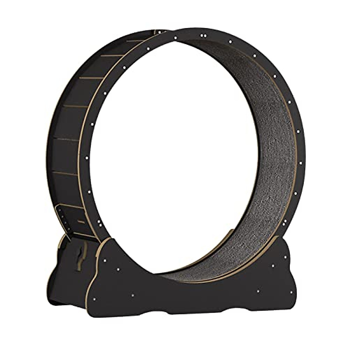 Pet Cat Running Wheel Treadmill Sport Climbing Frame Mute with Carpeted Runway Indoor Toys Exercise Wheel for Fitness Workout, Black, L