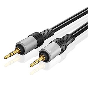 TNP Premium Gold Plated 3.5mm Audio Cable (6 Feet) - Male to Male AUX Auxiliary Stereo Headset Jack Adapter Wire Cord Plug Connector for iPhone iPod iPad, Android Smartphone Tablet, Home Car System