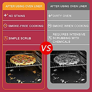 Oven Liners for Bottom of Electric Gas Oven - 2 Pack Large Heavy Duty Oven Mat, Heat Resistant Oven Liners for Bottom of Electric Oven, 15.74"x 23.6". (2PACK)