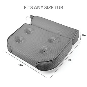 PEULEX Comfort Bath Pillow for Tub, Bath Pillow for Neck Back Support with Strong Suction Cups & Hook, Soft Bath Pillow for Luxury Bath, Hot Tub Bathtub Pillow Made with Soft Mesh, Great Gift for Wife