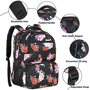 MATEIN Lunch Backpack for Women, Insulated Cooler Backpack with USB Charging Port, Water Resistant Lunch Box Backpack with Laptop Compartment Fits 17 Inch Computer Backpack Daypack for Picnic Travel