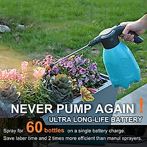 HIFAY ES2-PRO Electric Spray Bottle 2L/0.5Gallon, Portable Handheld Sprayer Spray 60 Bottles On a Single Charge, Automatic Plant Mister for Garden, Fertilizing, Cleaning