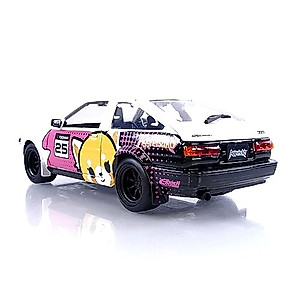 Jada Toys Sanrio 1:24 1986 Toyota Trueno (AE86) Die-cast Car & Aggretsuko Figure, Toys for Kids and Adults (33725)