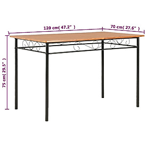 YPWRENH Entrance Tables Decorative Tables Dining Table Brown 47.2 "x27.6 x29.5 MDF for Dining Room, Kitchen or Living Room