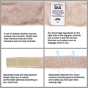 GEX Wig Grip Band Flexible Velvet Scarf Head Hair Band Wig Band with Adjustable Fastern (Beige)