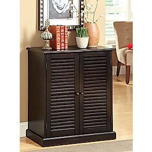 Furniture of America 5-Shelf Enclosed Shoe Cabinet, Espresso