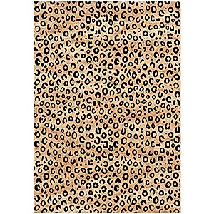 Well Woven Dulcet Leopard Black Ivory Animal Print 7'10" x 9'10" Area Rug