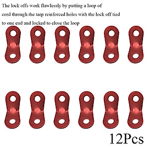Acoeitl Aluminum Alloy Guyline Cord Adjuster Strong Tent Tensioners Rope Wind Buckle Quick Set up Easy Adjust Tighten Solid Grip for Camping Hiking Boat Cover Canopy Shade Tarp Paracord 12Pcs Red