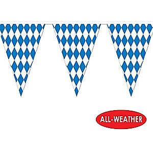 Beistle Plastic Oktoberfest Bavarian Pennant Banner For German Theme Party Supplies
