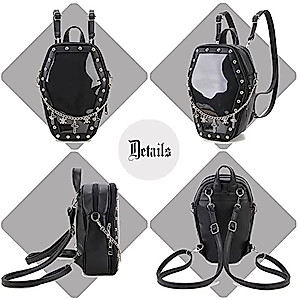 ENJOININ Gothic Coffin Shape Purses and Handbags for Women Halloween Shoulder Bag Ita Purse Girls Backpack