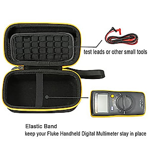 RAIACE Hard Storage Case Compatible with Fluke 101/106/107 Basic Digital Multimeter. (Case Only)-Black(Black Lining)
