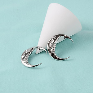 CHUANCI PAIR 316L Surgical Steel Heavy Ear Weights Scorpion Large Gauge Hoop Earring Moon Piercing Ear Taper Piercing Body Jewelry (One Pair Style S)