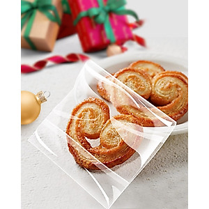 300 Pcs Self Adhesive Cookie Bags, 4x6 Inches Self Sealing Cellophane Bags, Clear Resealable Cellophane Bag for Packaging, Cookies, Gifts, Candy, Food