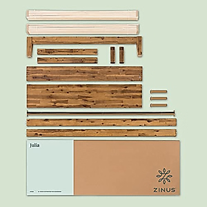 ZINUS Julia Wood Platform Bed Frame / Solid Wood Foundation with Wood Slat Support / No Box Spring Needed / Easy Assembly, Full