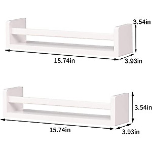 Nursery Floating Shelf, Wall Mounted Nursery Book Shelves,Set of 2 Rustic U Shaped Book Shelf Organizer for Farmhouse Decor,Corner Display Hanging Spice Rack for Bathroom Kitchen.