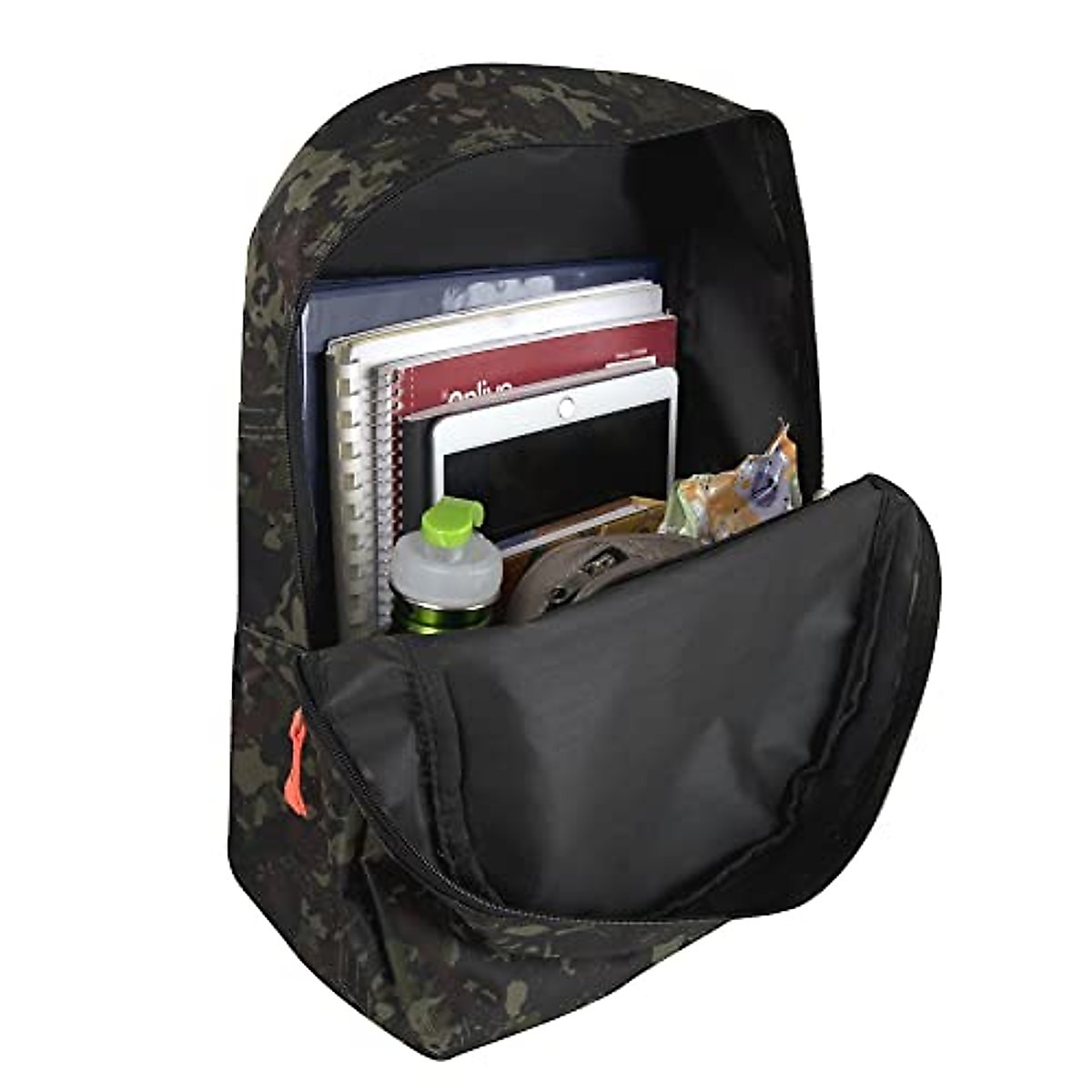 Trail maker Boys Printed Backpack with Pencil Pouch for School, Travel, Hiking, Camping for Kids (Military Camo)