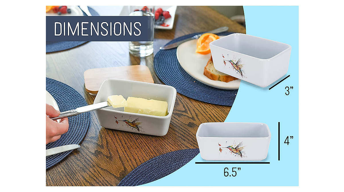 Nat & Jules Dean Crouser Butter Dish - Stylish Watercolor Kitchen Accessory