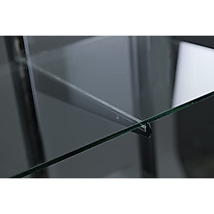 Wood Full Vision Display 70 Inch Glass Retail Showcase with Aluminum Frame and Glass Shelving (White)