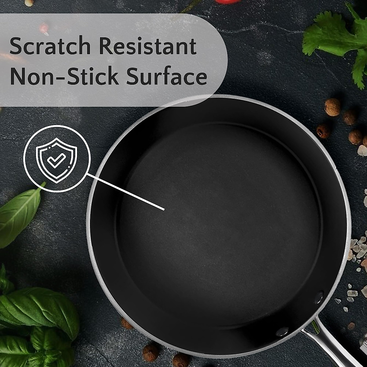 Orgreenic Luxurious Non-Stick Ceramic 14 Inch Rose Gold Pan with Lid,Lightweight, Scratch-Resistant, Dishwasher Safe, Oven Safe up to 500°F, Suitable for All Stove Types