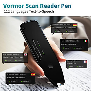 Adelagnes X5 Pro Reader Scanner Pen Dictionary Language Translator Device Voice Translator Support 112 Languages Real Time Text to Speech OCR/WiFi Translator Suitable for Meetings Travel Learning
