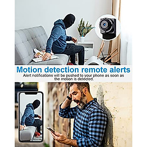 Jigayao Mini WiFi Pinhole Spy Camera, Full HD 1080P Hidden Camera Wireless Portable DIY Pinhole Nanny Spy Cam with Motion Detection/Remote View, No Audio