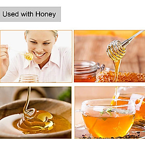 Honey Dipper Stick, Utoptech 304 Stainless Steel Durable Honey Spoon for Honey Pot Jar Containers 7.8 Inch