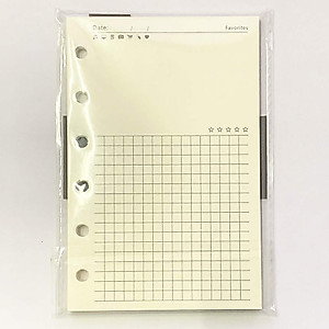 A7 Planner Refill, A7 Agenda Refill Diary Note Daily Plan Paper for Filofax,6 Hole/100gsm Paper Removable Planner Inserts 6 Rings, 4.84 x 3.23'', Harphia