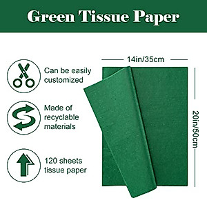 Whaline 100 Sheet Assorted Tissue Paper Folded Flat Green Gold Brown Gift Wrapping Paper Art Paper for St Patrick's Day DIY Gift Wrapping Birthday Easter Baby Shower Wedding Craft Making, 14 x 20 in